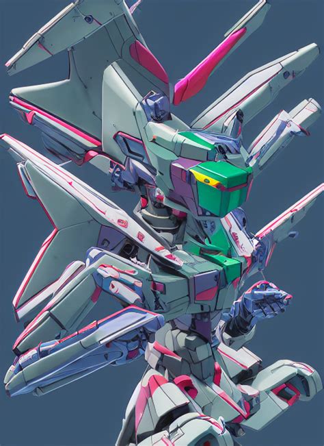 Krea Ai Isometric Concept Gundam Macross Evangelion Detai