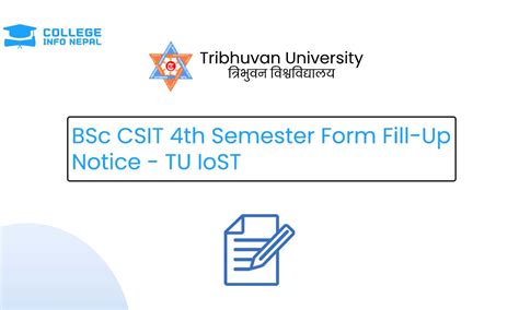 Bsc Csit 4th Semester Exam Form Fill Up Notice Tu Iost