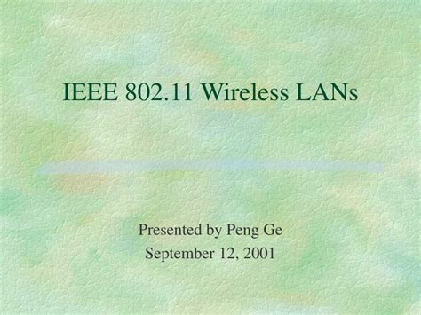 ppt ieee 802 11 wireless lans powerpoint presentation free download