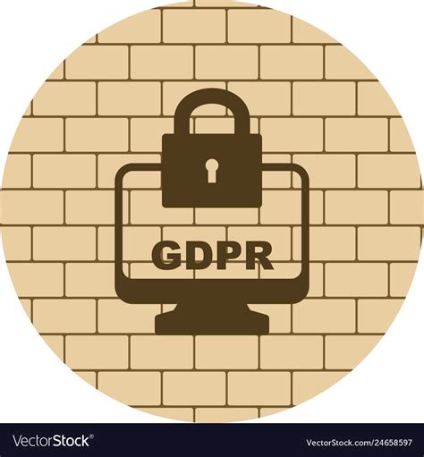 Gdpr Security Lock Screen Icon Royalty Free Vector Image
