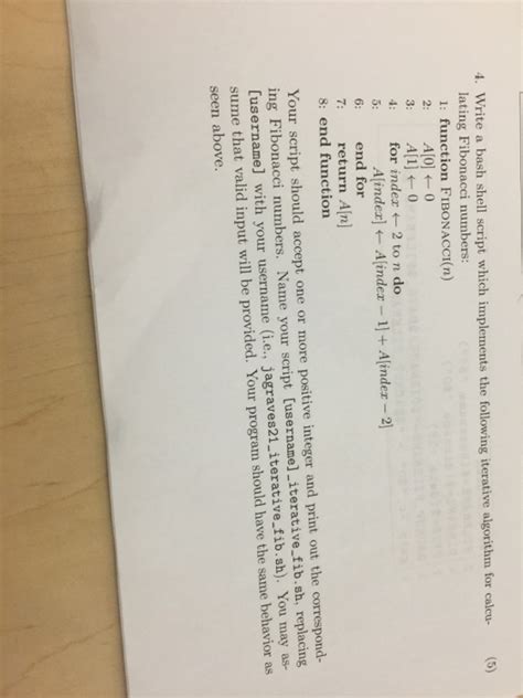 Solved 4 Write A Bash Shell Script Which Implements The