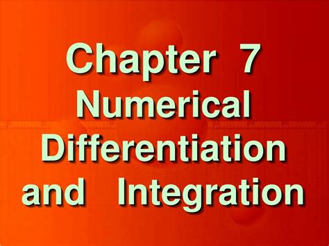PPT Chapter Numerical Differentiation And Integration PowerPoint Presentation ID