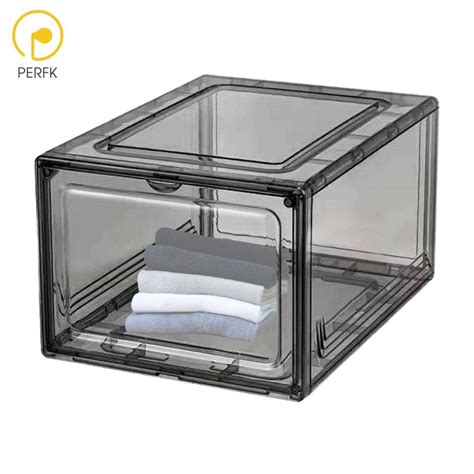 Perfk Shoe Storageshoe Organizer Clear Hard Plastic Shoe Box Shoe