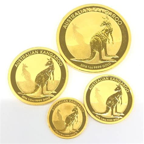 【やや傷や汚れあり】k24ig オーストラリア カンガルー金貨 1oz 12oz 14oz 110oz 4枚まとめ 総重量576g