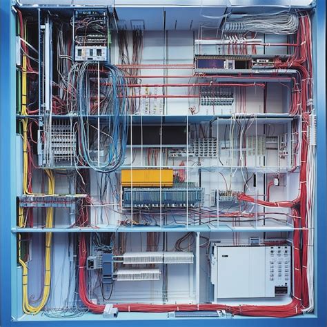 A Crosssection Of A Building Showing The Internal Network Cabling And Connections Premium Ai