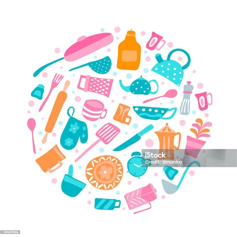 Ensemble Dustensiles De Cuisine De Silhouette Vectorielle Et Collection