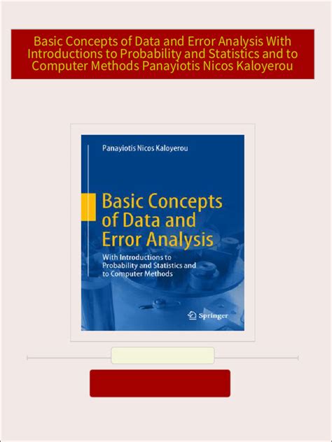 basic concepts of data and error analysis with introductions to