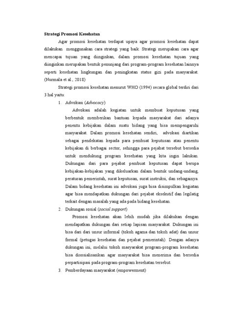 Strategi Promosi Kesehatan Pdf