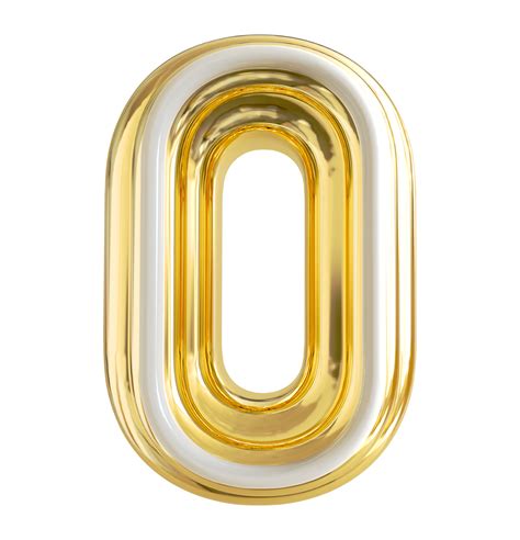 3d Número 0 Dorado 11297487 Png