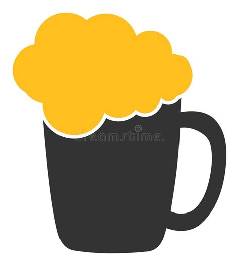 Raster Beer Glass Foam Flat Icon Illustration Stock Illustration