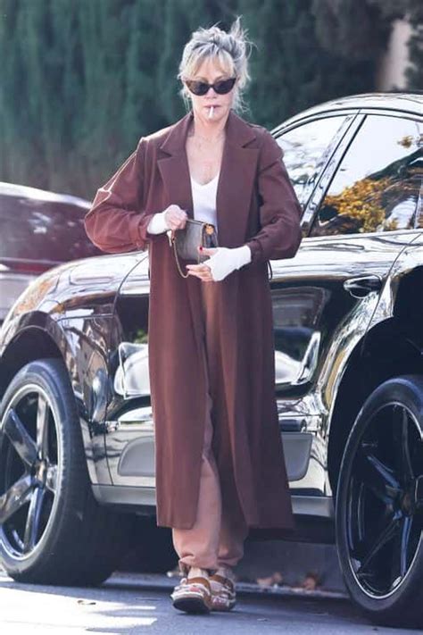 Smokin Melanie Griffith Looks Stunning In Overcoat As She Heads To Beverly Hills Hair Salon