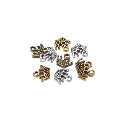 Fém színe antik bronz 20db tétel 13x14mm Charms Crown Tibetan Gold