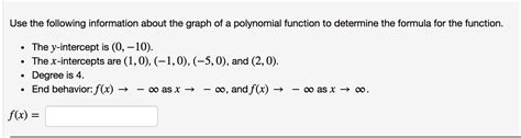 Solved Identifying Polynomial Functions Use The Following Chegg Com