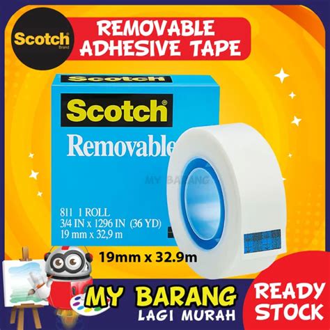 3m Scotch 811 Removable Adhesive Tape 19mm X 33m Scotch® Removable