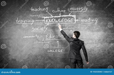 Man Draw On Chalkboard Stock Illustration Illustration Of Learn 193253040