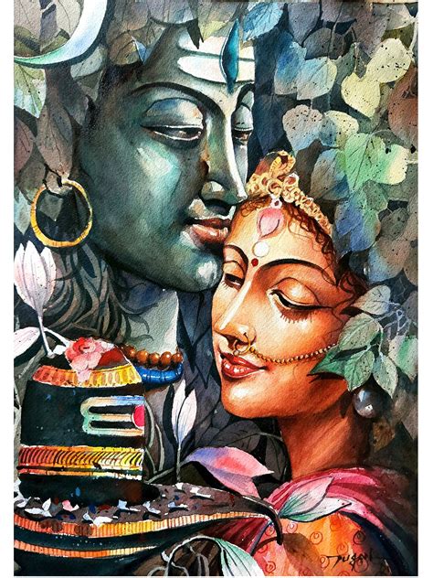 Shiv Parvati Love Art Shiv Parvati Paintings And Drawings Images