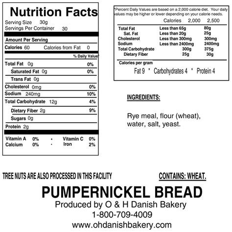 Label Ingredients Bread At Nicholas Warrior Blog