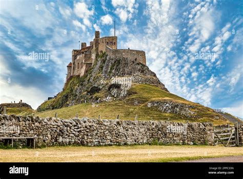 View Of Lindisfarne Castle On Hill Holy Island Of Lindisfarne