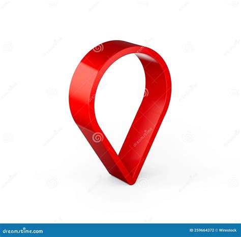 Red Map Pointer 3d Pin Location Symbol Isolated On White Background