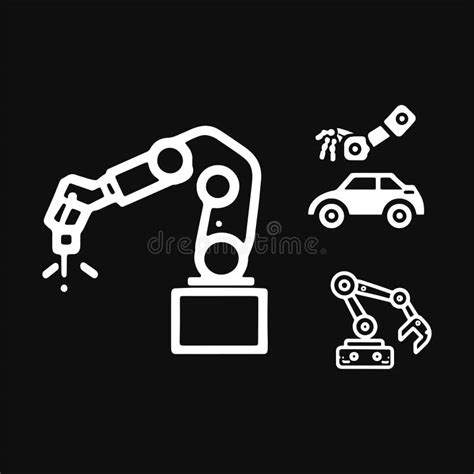 Robotic Hand Manipulator Silhouette Symbol Icon Stock Vector Illustration Of Manufacture