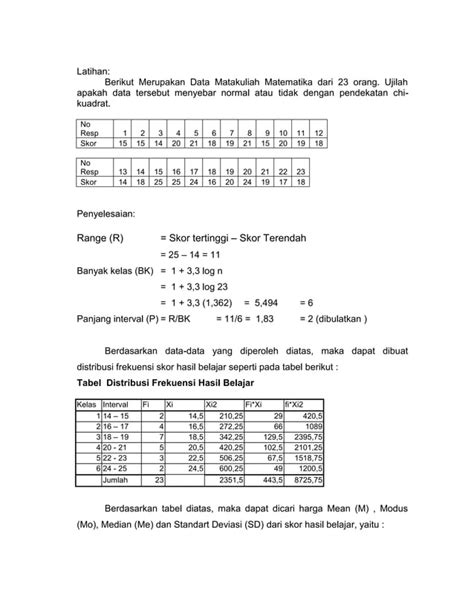 8 Normalitas Data Chi Kuadrat Pdf