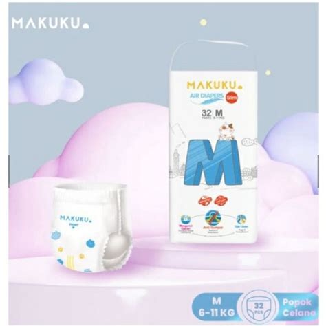 Jual MAKUKU AIR SAP Diapers Slim Pants M32 L34 XL32 XXL28 Shopee