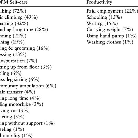Example Of A Canadian Occupational Performance Measure Assessment And