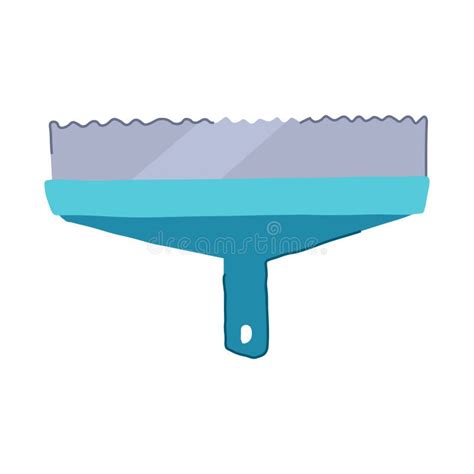 Construction Notched Trowel Cartoon Vector Illustration Stock