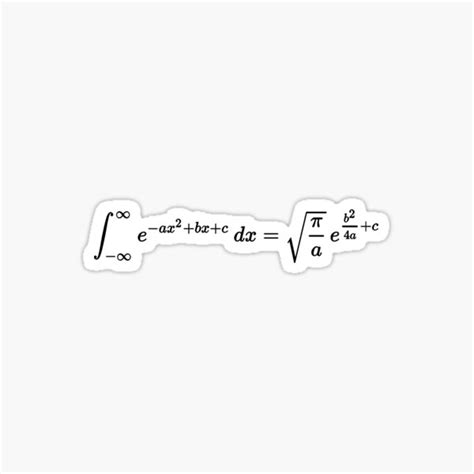 Math Equations Generalised Gaussian Integral Sticker For Sale By Noethersym Redbubble