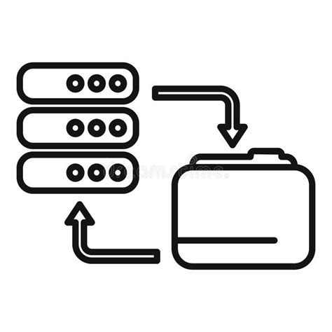 Network Folder Icon Outline Vector Backup Data Stock Vector