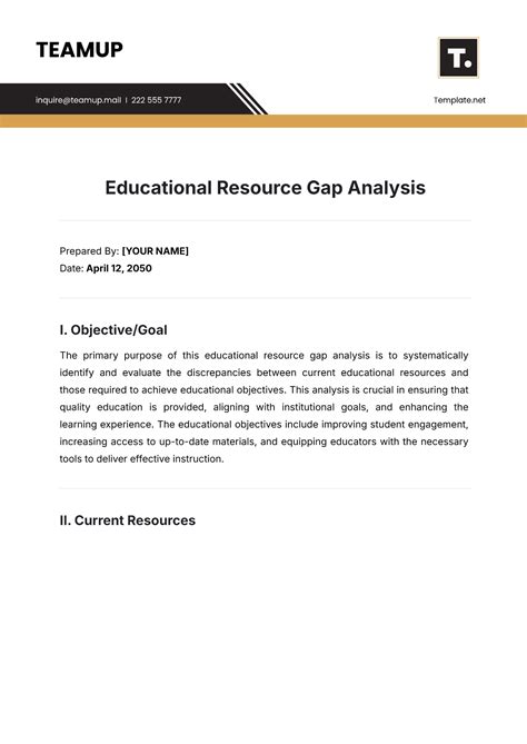Free Gap Analysis Templates Editable And Printable