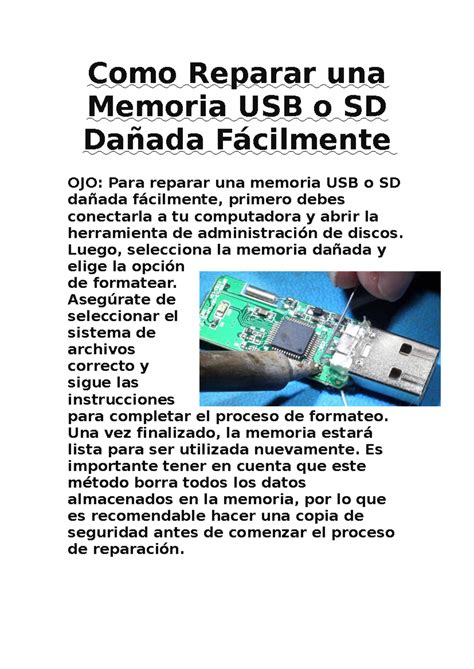Como Reparar Una Memoria Usb O Sd Dañada Fácilmente Senati Como