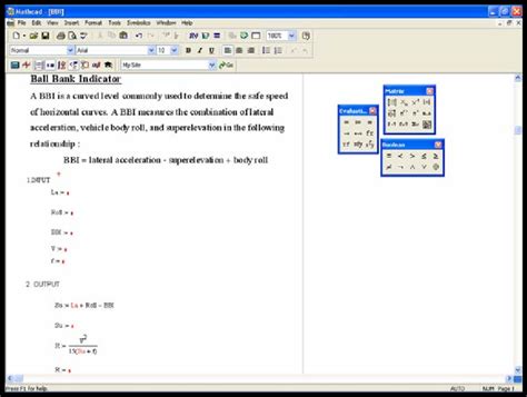 Mathcad Program Of Bbi Download Scientific Diagram