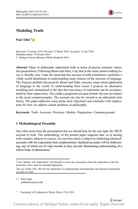 Modeling Truth Request Pdf