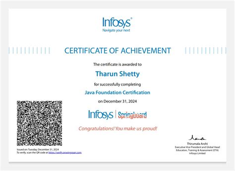Tharun Shetty On Linkedin Javaprogramming Certification