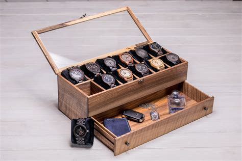 Універсальний органайзер для зберігання наручних годинників та додатковий речовий бокс Ecowalnut