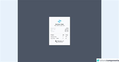 Tailwind Css Receipt Template Pages Layout
