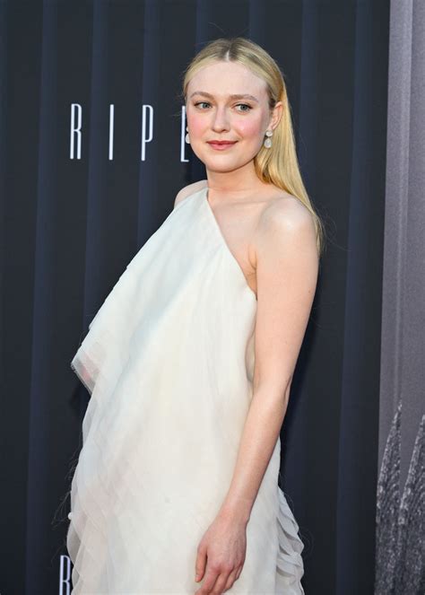 Dakota Fanning Shines In White Fendi Dress At Ripley Netflix Premiere