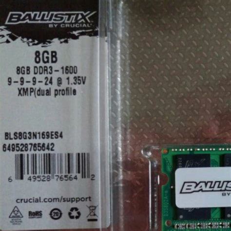 Crucial Ballistix Sport 8gb Ddr3 1600 Sodimm Laptop Memory Computers