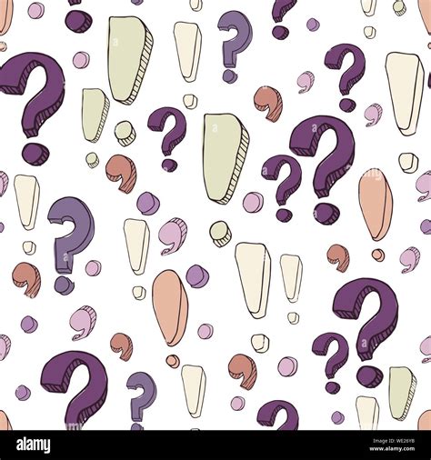 Seamless Pattern With Hand Drawn Punctuation Marks Cartoon Dot Comma