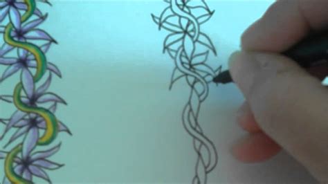 How To Draw Tanglepattern Flower Vine YouTube