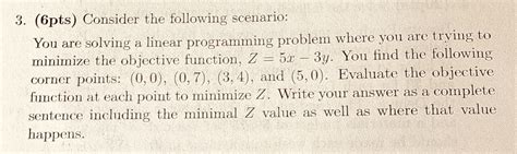 Solved 3 6pts Consider The Following Scenario You Are Chegg