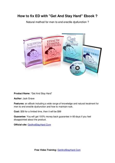 How To Fix Ed With Get And Stay Hard Ebook