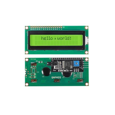 16x2 Lcd Ekran Sarı Yeşil Display I2c Lehimli