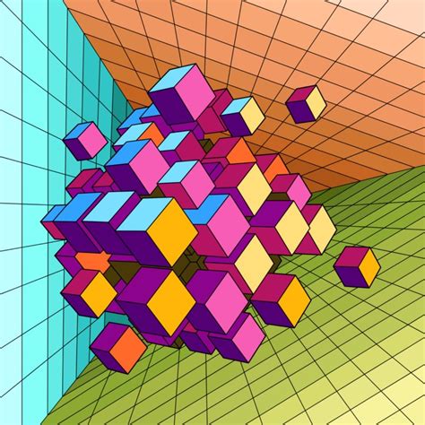 Colorful Cube Art Poster