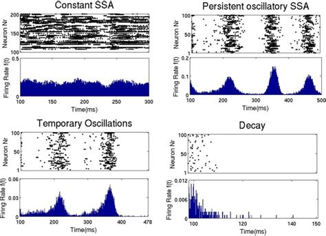 Four Types Of Network Activity Patterns Each Panel Shows The Raster