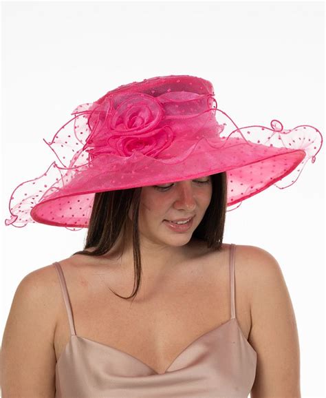 Bellissima Millinery Collection Womens Dot Organza Wide Brim Dressy