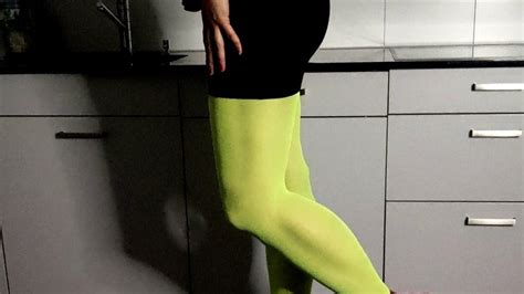 Neon Green Stockings Sporty Womans Clips4sale