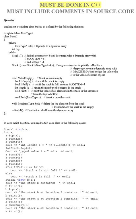 Solved Must Be Done In C Must Include Comments In Source