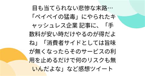 目も当てられない悲惨な末路ペイペイの猛毒にやられたキャッシュレス企業 記事に手数料が安い時だけやるのが得だよね消費者サイドとして